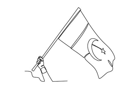 Premium Vector A Hand Waving A Large Pakistani Flag Pakistan Day Oneline Drawing