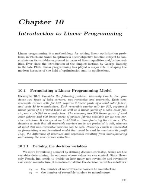 Introduction To Linear Programming Pdf Linear Programming