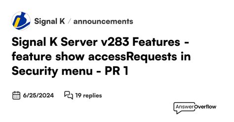 Signal K Server V283 🚀 Features Feature Show Accessrequests