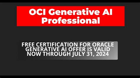 Oci Generative Ai Professional Certification Free Certifications Oracle Certification