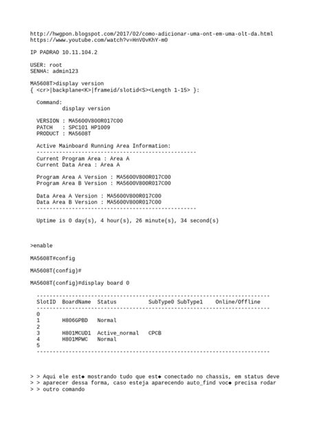 Olt Huawei Comandos Pdf Internet Architecture Internet