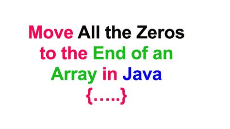 Shift Zeros To The Right Java हिंदी Youtube