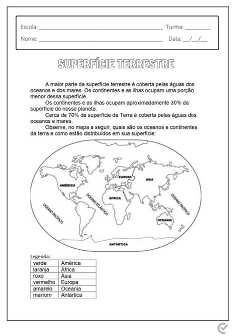 22 Atividades De Geografia 5° Ano Mapa Dos Continentes Estados E