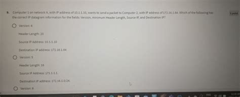 Solved Computer 1 ﻿on Network A ﻿with Ip Address Of