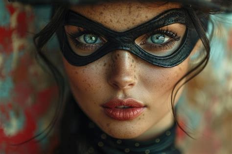 Premium Photo A Female Superhero Caught In A Comical Mishap