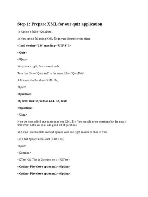 Quiz Xml Data Pdf Xml Computing