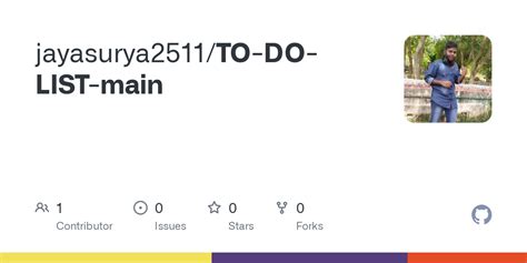 GitHub Jayasurya TO DO LIST Main