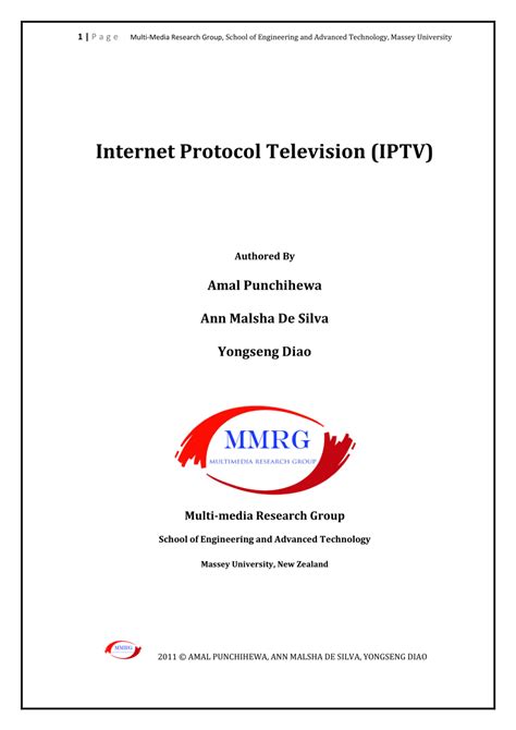 PDF IPTV Internet Protocol Televsion