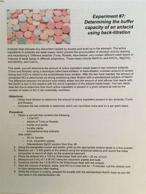 Solved Experiment 7 Determining The Buffer Capacity Of An