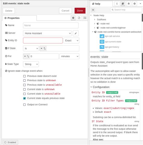 State Node Output Properties Not Working Node Red Home Assistant