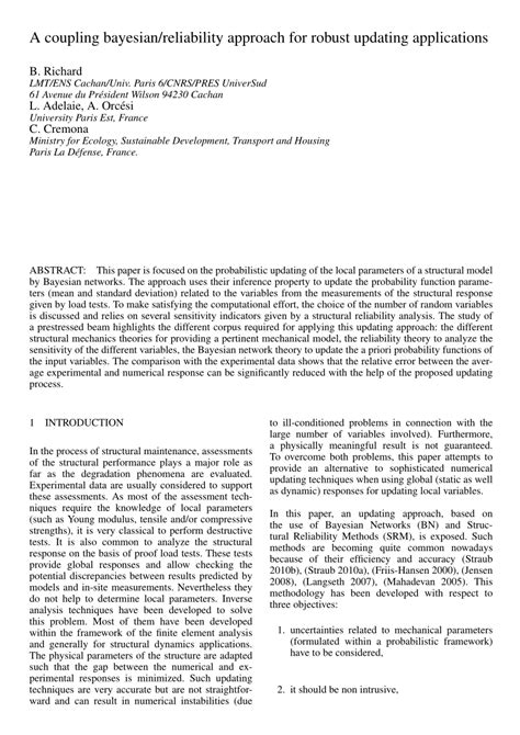 Pdf A Coupling Bayesianreliability Approach For Robust Updating