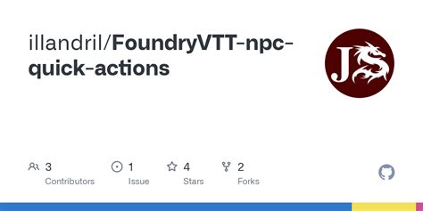 GitHub Illandril FoundryVTT Npc Quick Actions