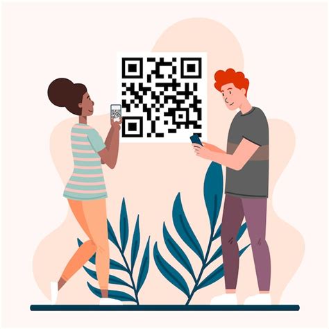 Premium Vector Qr Code Scanning Concept With Characters