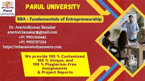 Solved Parul University Bba Fundamentals Of Entrepreneurship Assignment