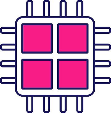 Quad Core Processor Color Icon Clip Art Core Microprocessor Vector Clip Art Core