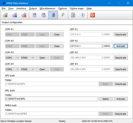 GNSS Data Interface Screenshots