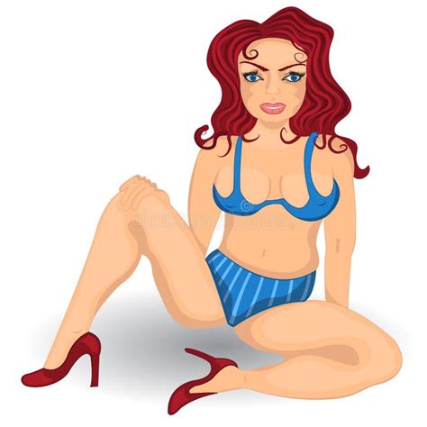 Menina Sexy Do Ruivo Dos Desenhos Animados Ilustração Stock