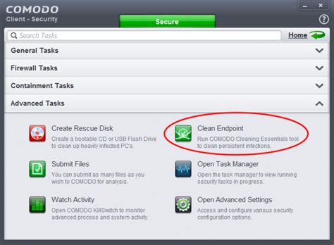Disinfect Computer Comodo Cleaning Essentials Comodo Client Security The Security Products