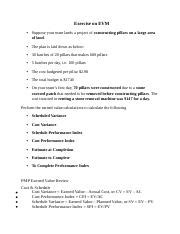 Exercise EVM Questions Only Docx Exercise On EVM Suppose Your Team Lands A Project Of