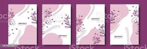 텍스트 꽃 및 나뭇잎을위한 복사 공간이있는 간단한 현대 스타일의 벡터 디자인 템플릿 청첩장 배경 및 프레임 소셜 미디어 스토리 배경 화면 고급 문구류 개념에 대한 스톡 벡터