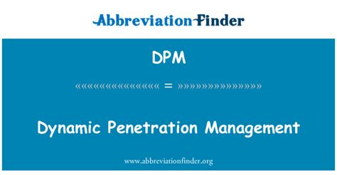 Dpm 代表 动力触探管理 Dynamic Penetration Management