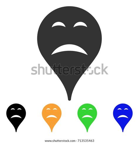Sadness Smiley Map Marker Icon Vector Stock Vector Royalty Free 713535463 Shutterstock