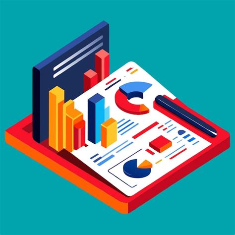 Isometric Analytics Charts Vector Illustration Premium Ai Generated Vector