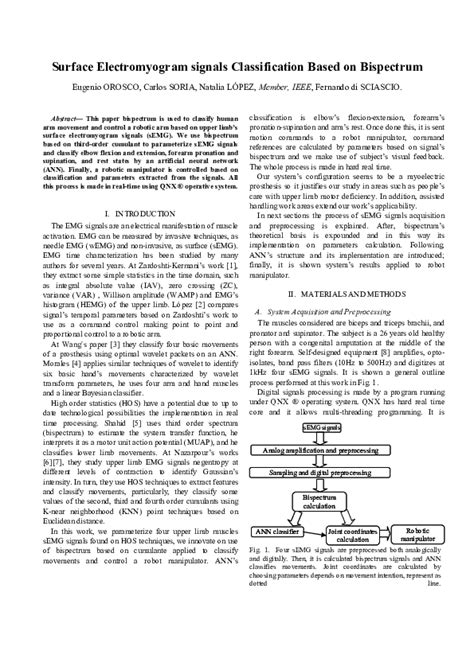 Pdf Surface Electromyogram Signals Classification Based On Bispectrum