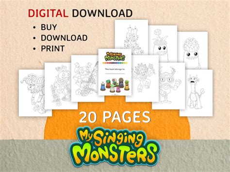 My Singing Monsters Coloring Pages 20 Printable Monster Designs
