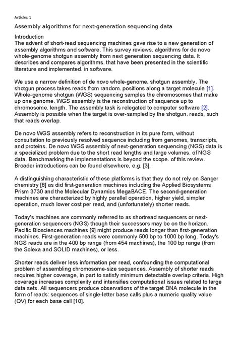 assembly algorithms for next generation sequencing data articles 1 assembly algorithms for