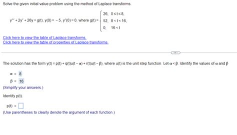 Solved Solve The Given Initial Value Problem Using The