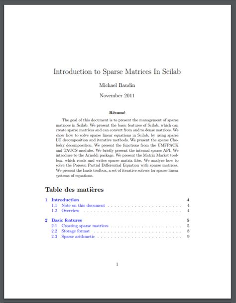 Introduction To Sparse Matrices In Scilab Scilab