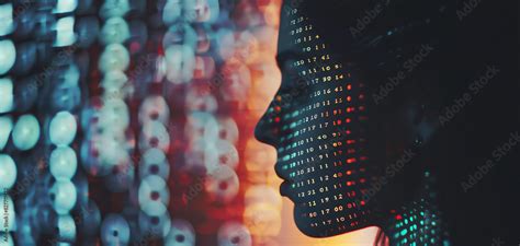 silhouette of a woman s face with digital binary code overlay