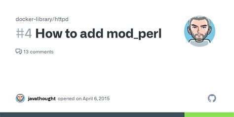 How To Add Modperl · Issue 4 · Docker Libraryd · Github