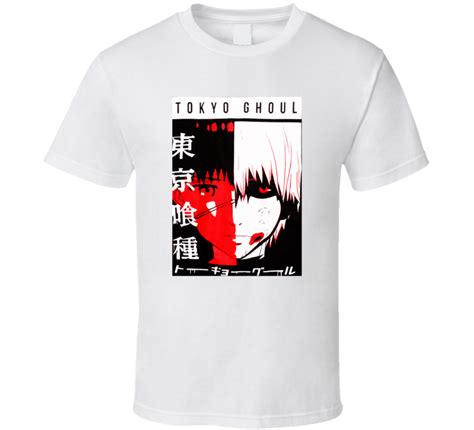 Tokyo Ghoul Kaneki Split Face T Shirt Tokyo Ghoul Kaneki Shirts Naruto T Shirt