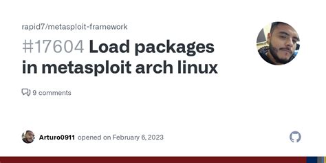 Load Packages In Metasploit Arch Linux · Issue 17604 · Rapid7metasploit Framework · Github