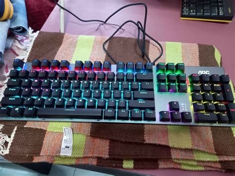 AOC GK Wired Mechanical Keyboard Keys BLUE SWITCH Computers Tech Parts