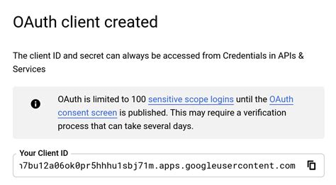 Create Google OAuth Client Id
