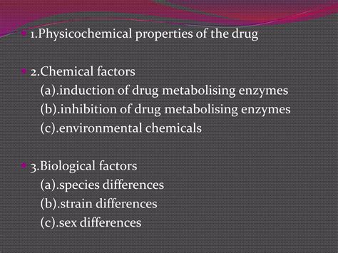 Factors Affecting Biotransformation Of Drugs Pptx