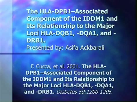 ppt the hla dpb1 associated component of the iddm1 and its