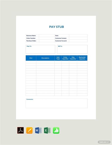Simple Pay Stub Template In Google Docs Word Download Template Net