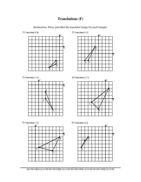 Translations Math Worksheets Translate Rotation Reflection — Db