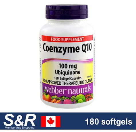Webber Naturals Coenzyme Q10 100 Mg Ubiquinone 180 Softgel Capsules