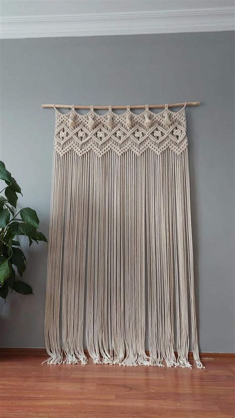 Macrame Curtain For Door Or Window Handmade Macrame Curtain Room Divider Bohemian Macrame