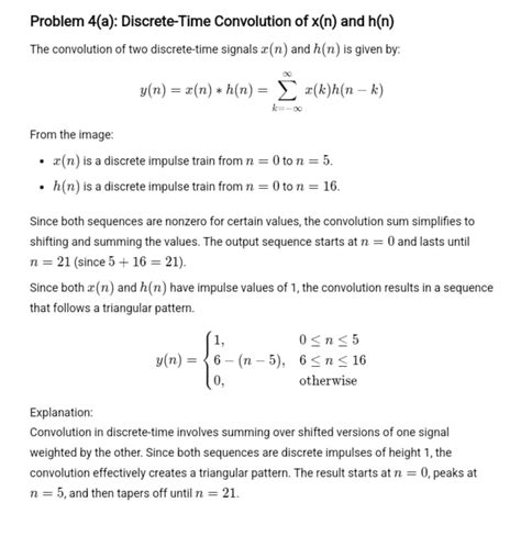 Solved 4 Compute The Convolution Of The Following Pairs Of Signals