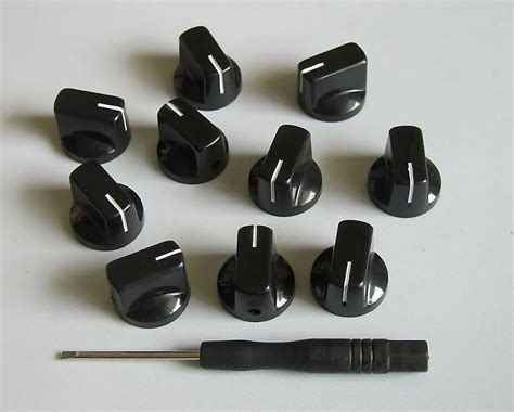 Black 10pcs Guitar Amp Effect Pedal Control Knobs Reverb