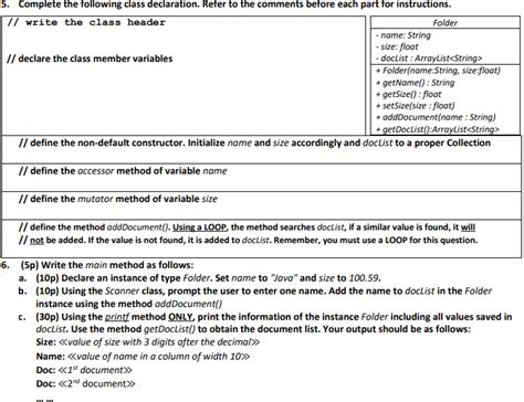 solved 5 complete the following class declaration refer to