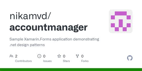 Github Nikamvd Accountmanager Sample Xamarin Forms Application Demonstrating Net Design Patterns
