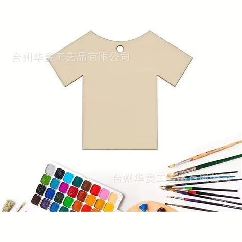 衣服木片节日氛围装饰涂鸦绘画美术原材料带麻绳跨境热卖temu希音 阿里巴巴