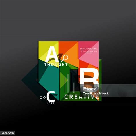 기하학적 Infographic 배너 색상 모양으로 만든 종이 정보 다이어그램 0명에 대한 스톡 벡터 아트 및 기타 이미지 0명 3차원 형태 개념 Istock